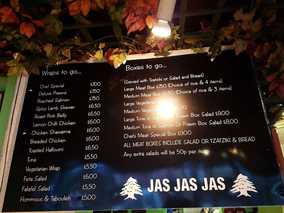 Menu at JAS JAS JAS restaurant, Cheadle
