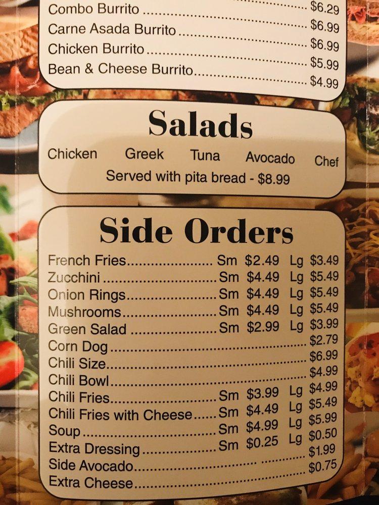 Menu at Kosmos Burgers restaurant, San Dimas
