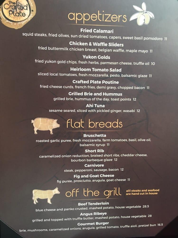 Menu at The Crafted Plate restaurant, Saint Petersburg