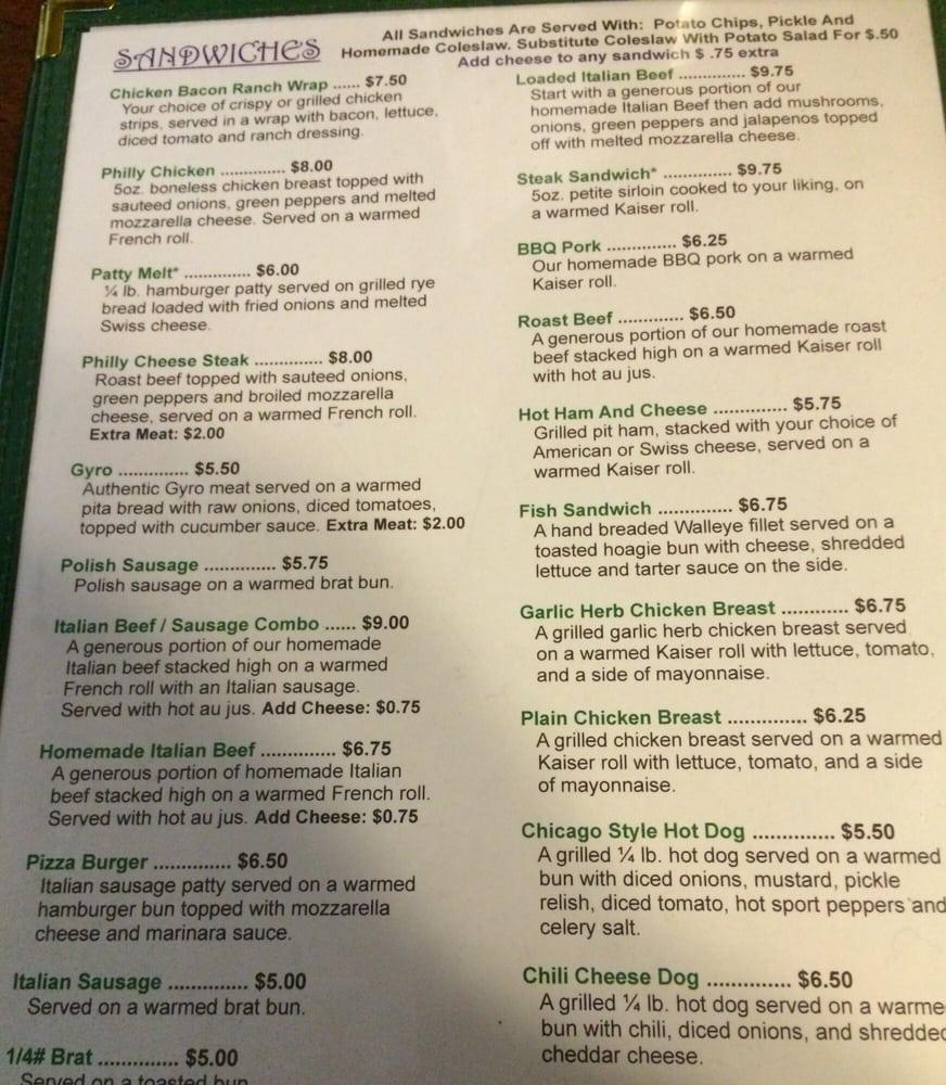 Menu at The Cabin Bar And Grill, Coloma