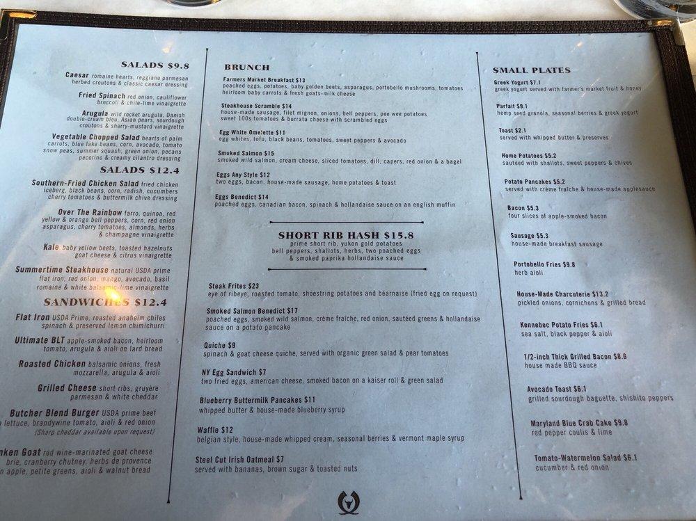 Menu at Echo & Rig Butcher and Steakhouse, Las Vegas