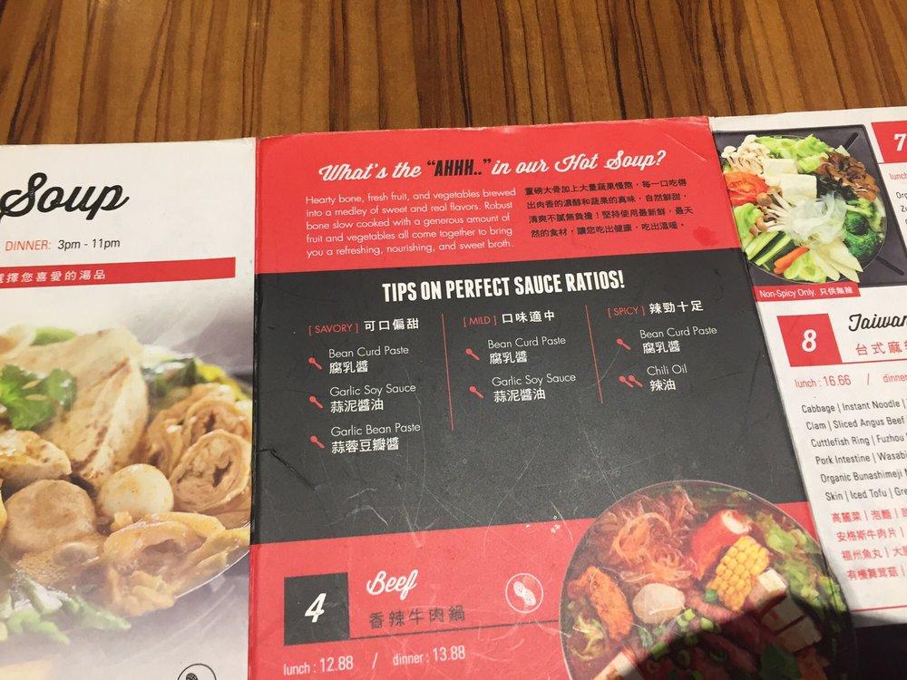Menu at Boiling Point restaurant, San Gabriel