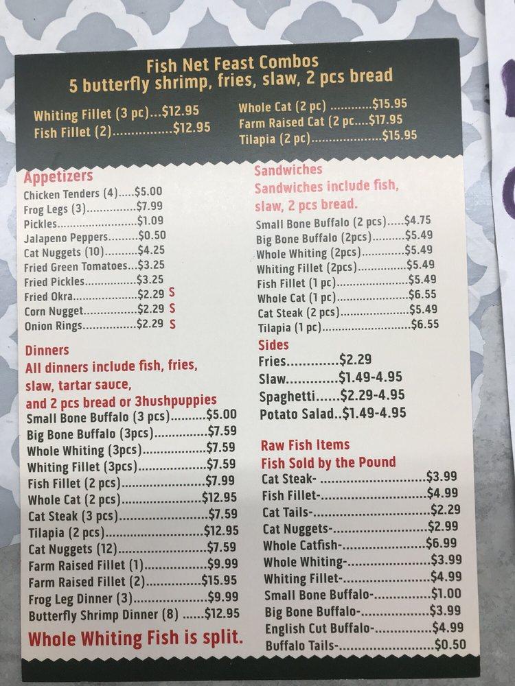 Menu at Fish Net restaurant, Memphis