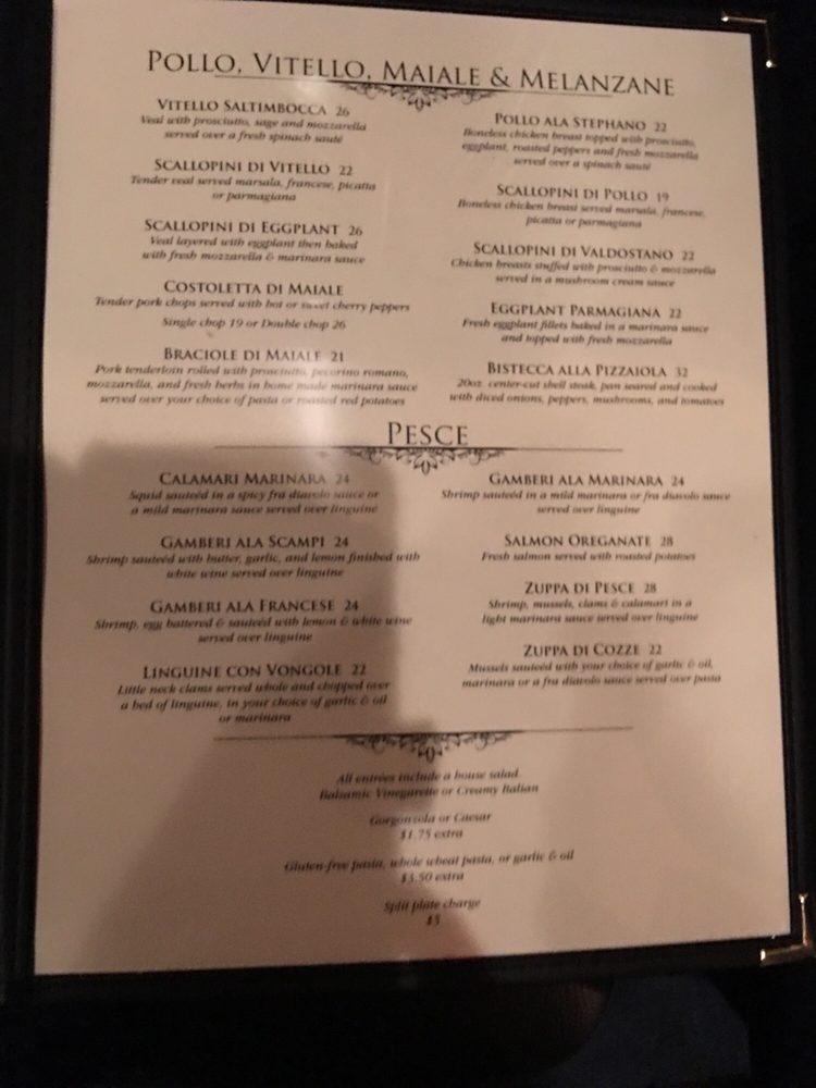 Menu at Stephano's on Main desserts, Fishkill