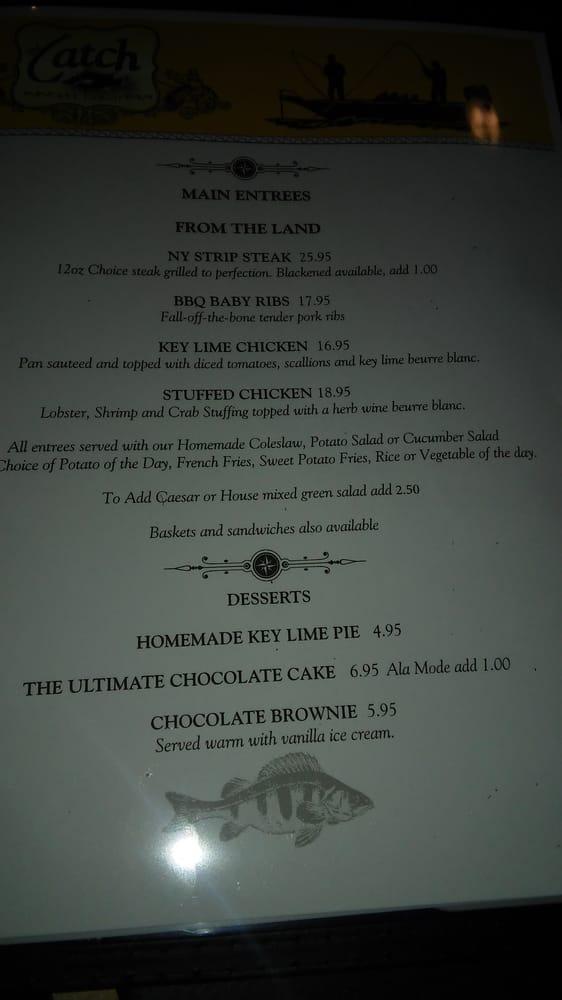 Menu at The Catch Restaurant & Bar, Key Largo