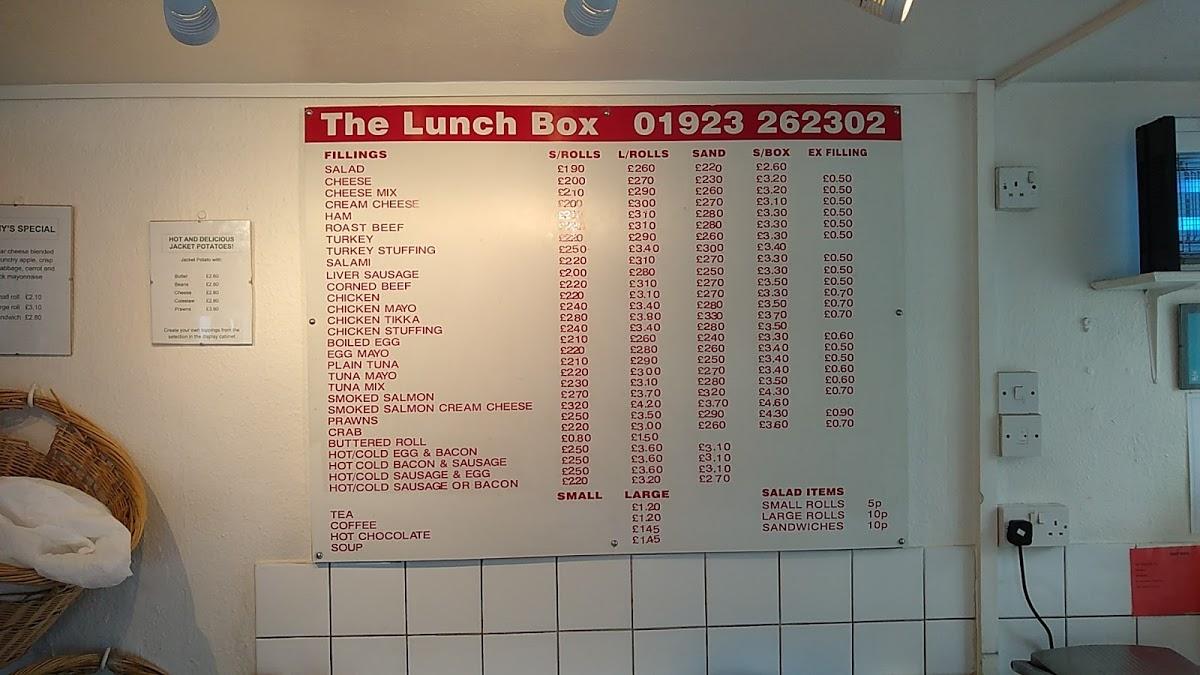 Menu at The Lunch Box fast food, Kings Langley, 2 High St