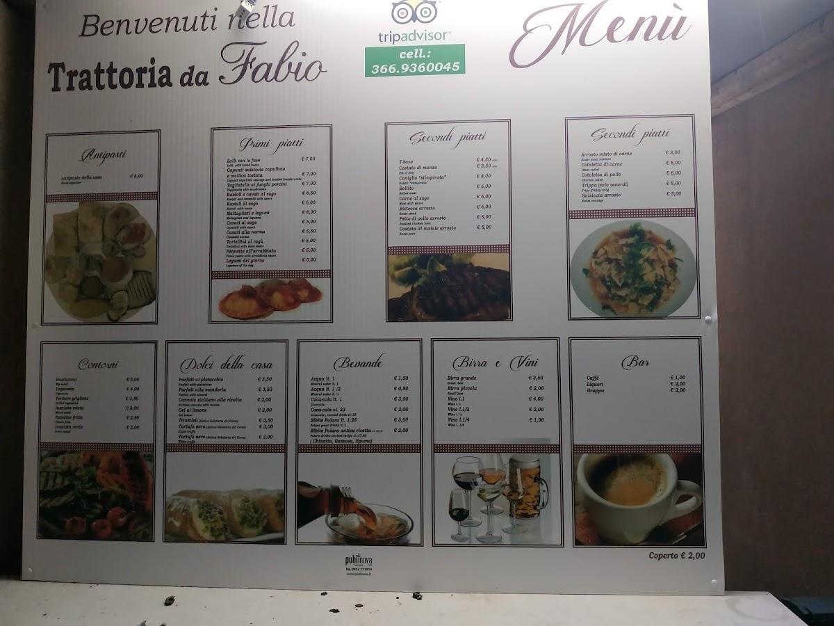 Menu da Trattoria da Fabio ristorante, Modica