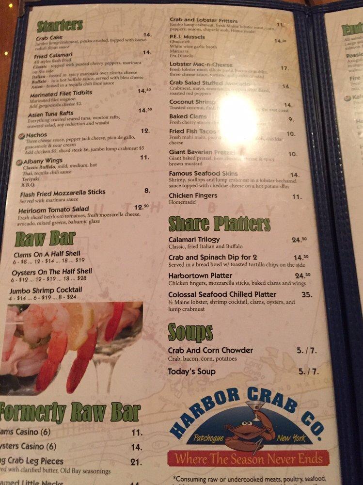 Carta del restaurante Harbor Crab Co, Patchogue