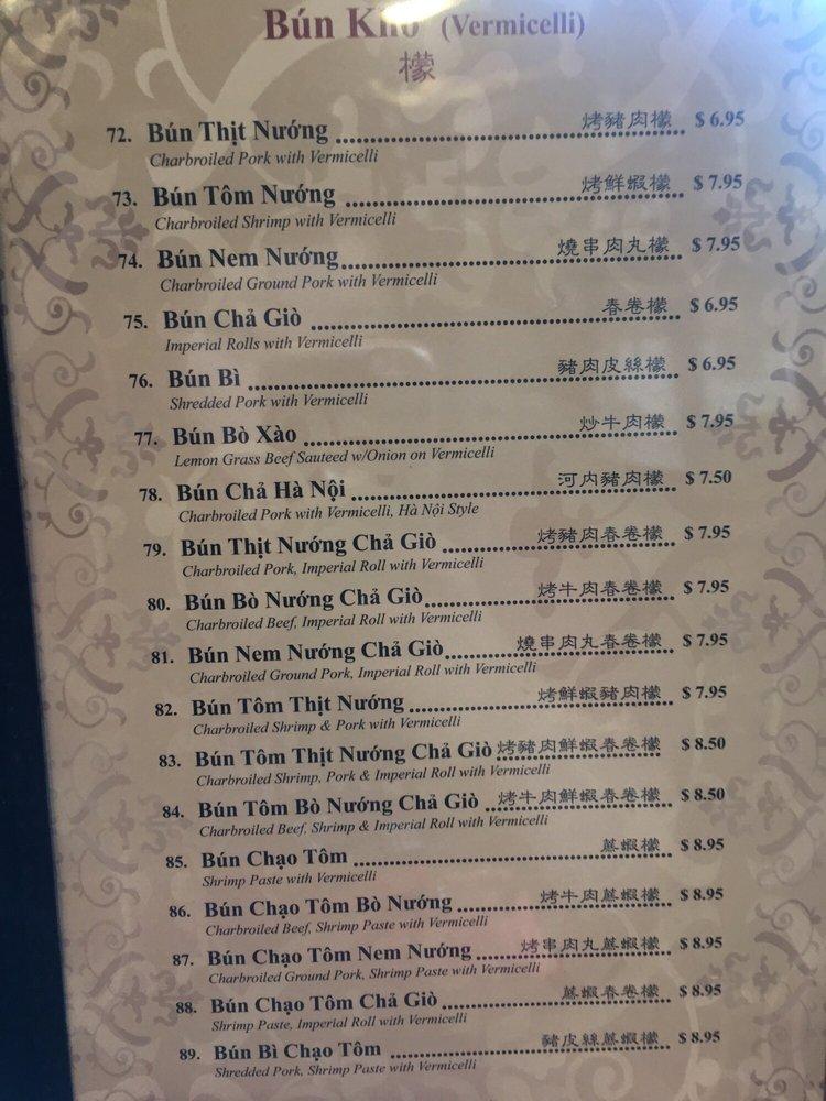 Menu at Saigon Eden restaurant, San Gabriel, 980 E Las Tunas Dr # C