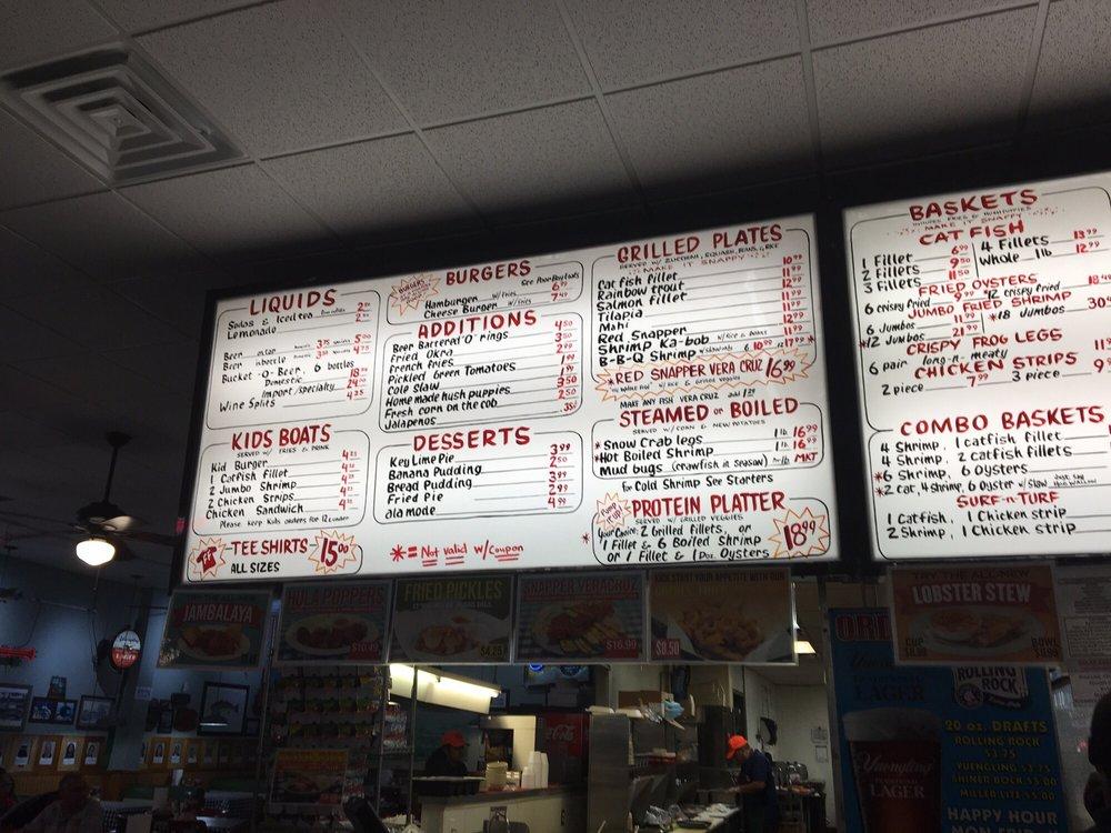 Menu at Flying Fish restaurant, Memphis
