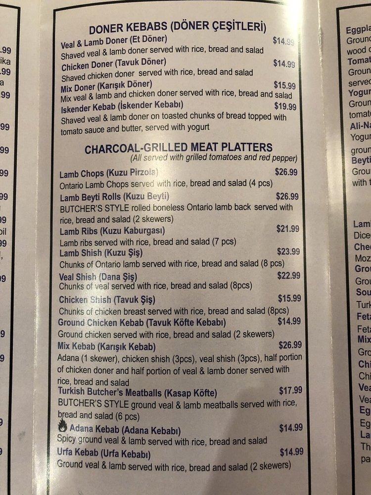 Menu at Kebab 49 - Turkish Restaurant, Toronto