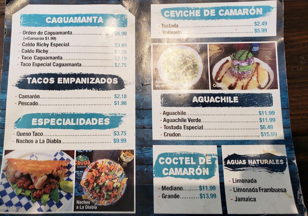 Carta del restaurante La Cruda Seafood, San Luis, 803 4th ave