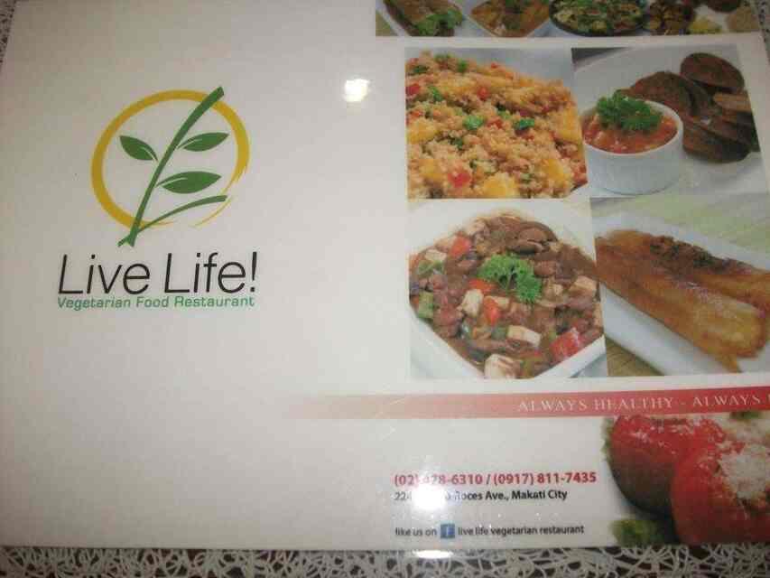 Menu at Live Life Vegetarian Food Restaurant, Makati