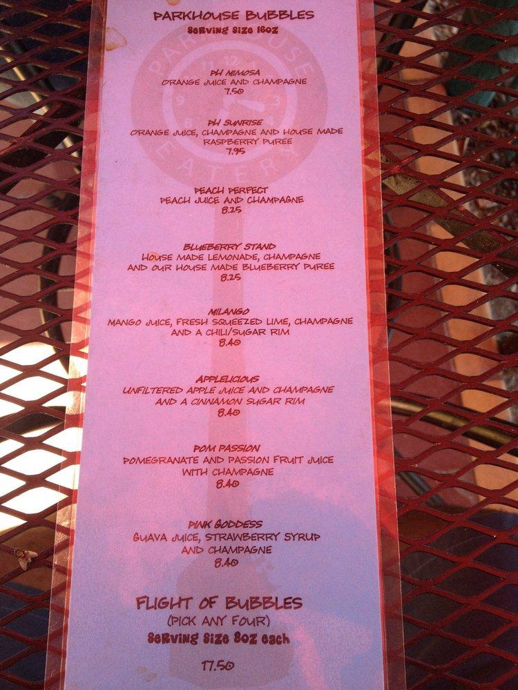 Menu at Parkhouse Eatery pub & bar, San Diego