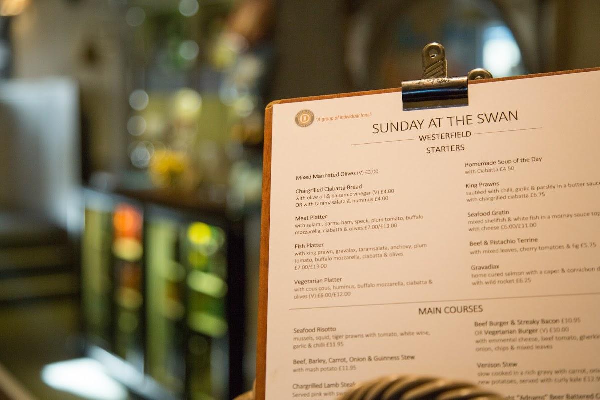 Menu at The Swan pub & bar, Ipswich, Westerfield Rd