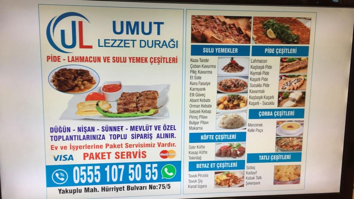 Menu at Umut LezzET Duraği, Büyükçekmece