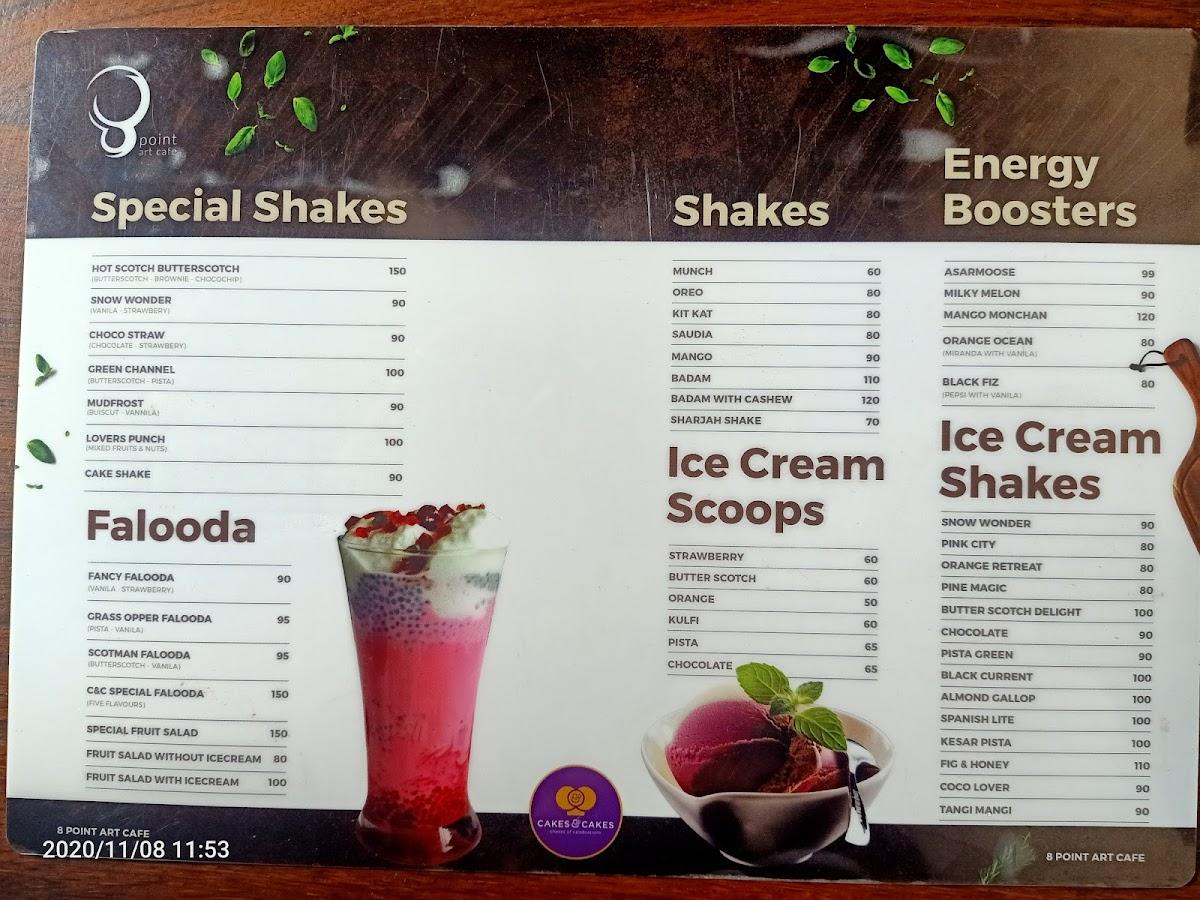 Menu at 8Point ArtCafe, Kollam