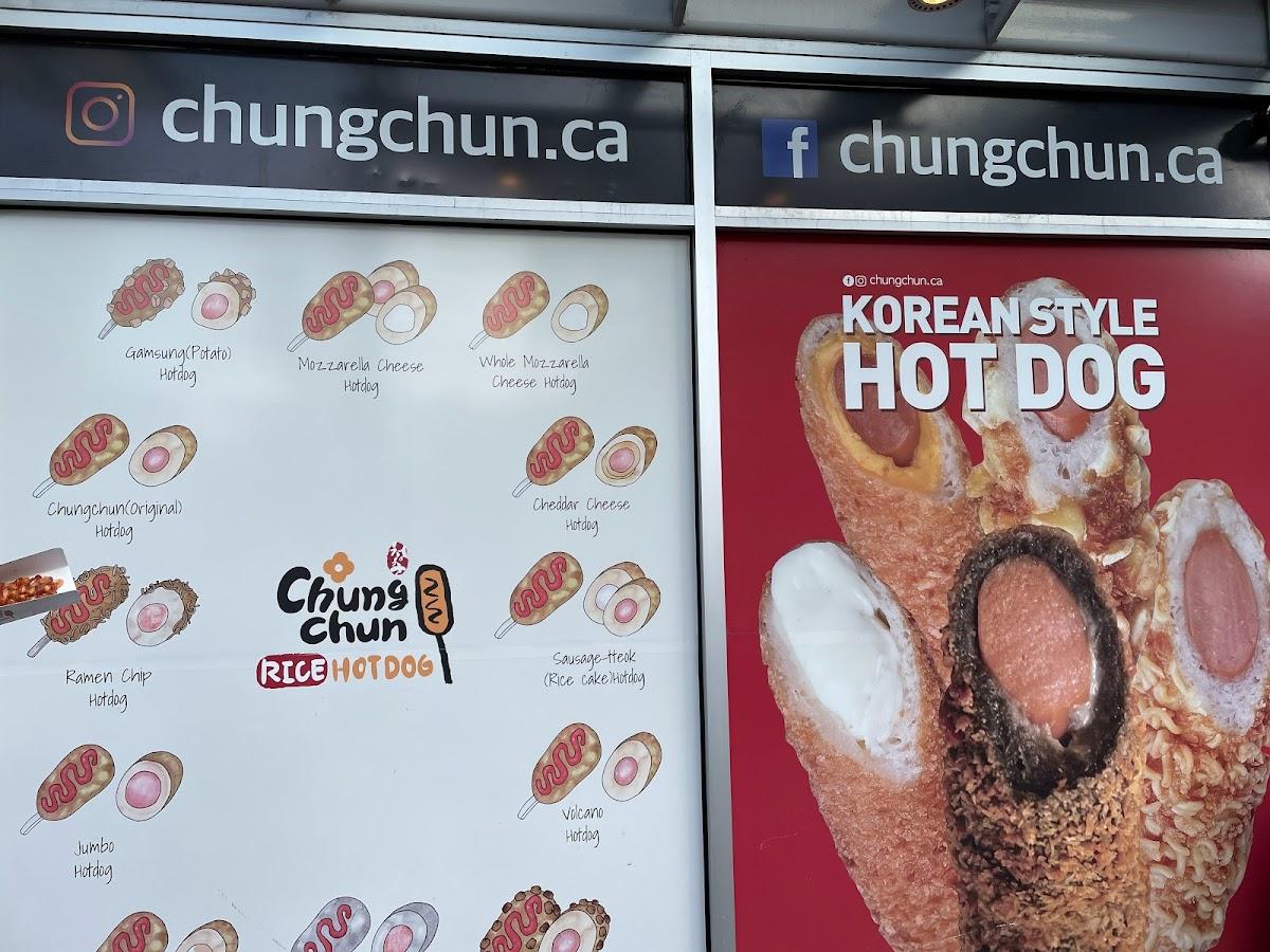 Menu at Chung Chun Rice Hot Dog fast food, Vancouver