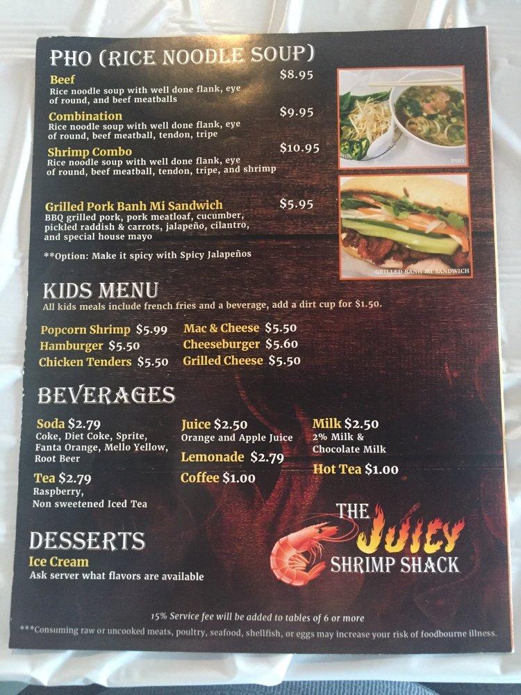 Menu at Juicy Shrimp Shack restaurant, Maplewood