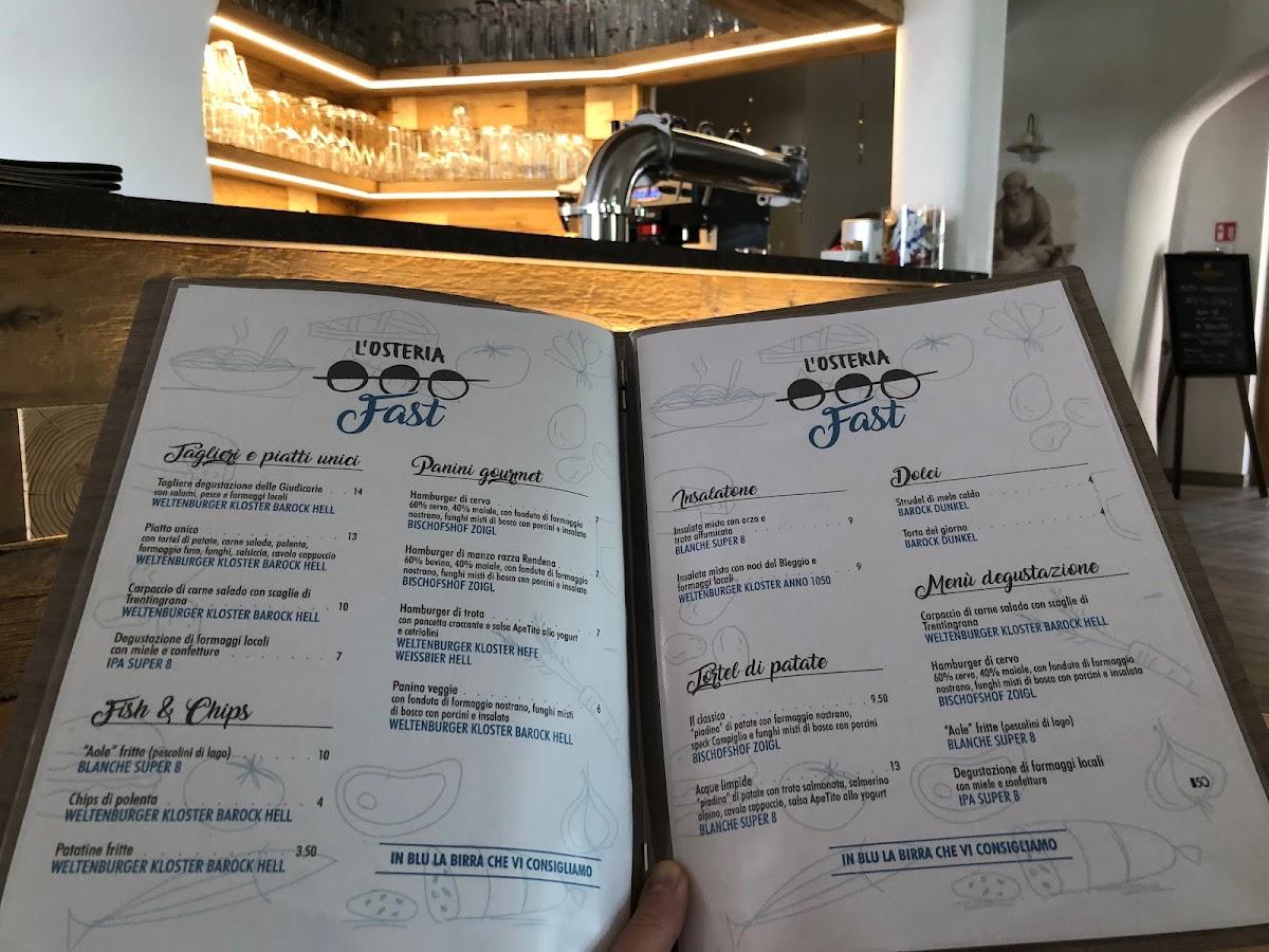 Menu at L'OSTERIA - food & drink restaurant, Stenico