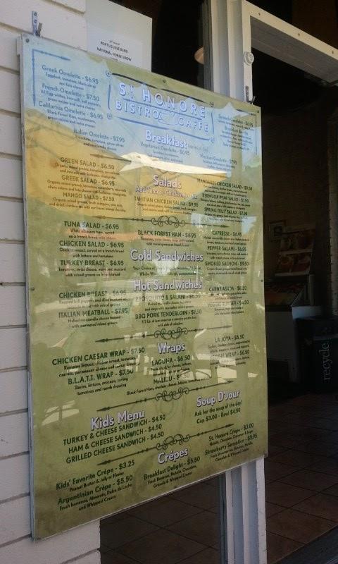 Menu at St Honore French Bakery & Cafe, Palos Verdes Estates