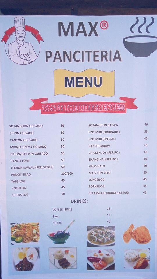 Menu at UNCLE MAX restaurant, Sanchez Mira