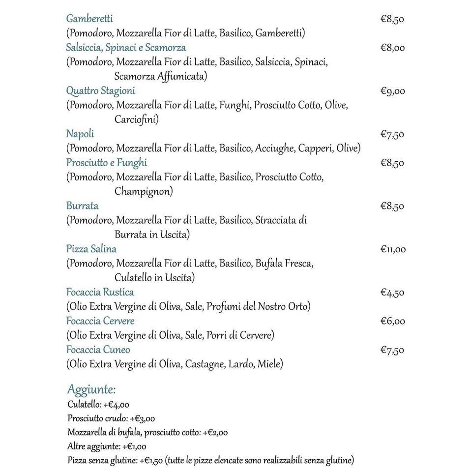 Menu da Ristorante Villa Salina, Moretta