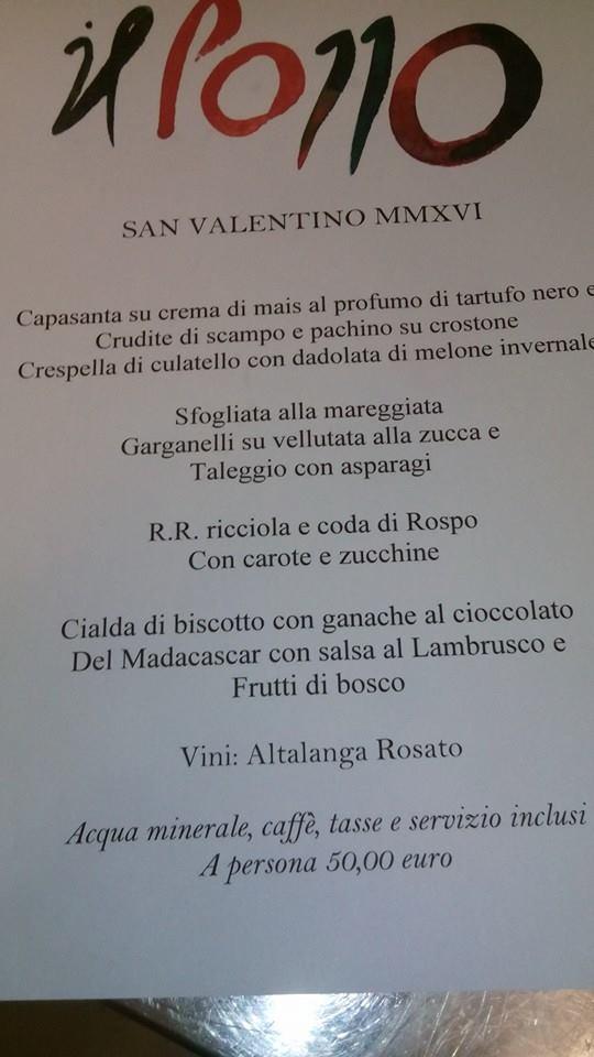 Carta del restaurante Il Pozzo, Reggio Emilia