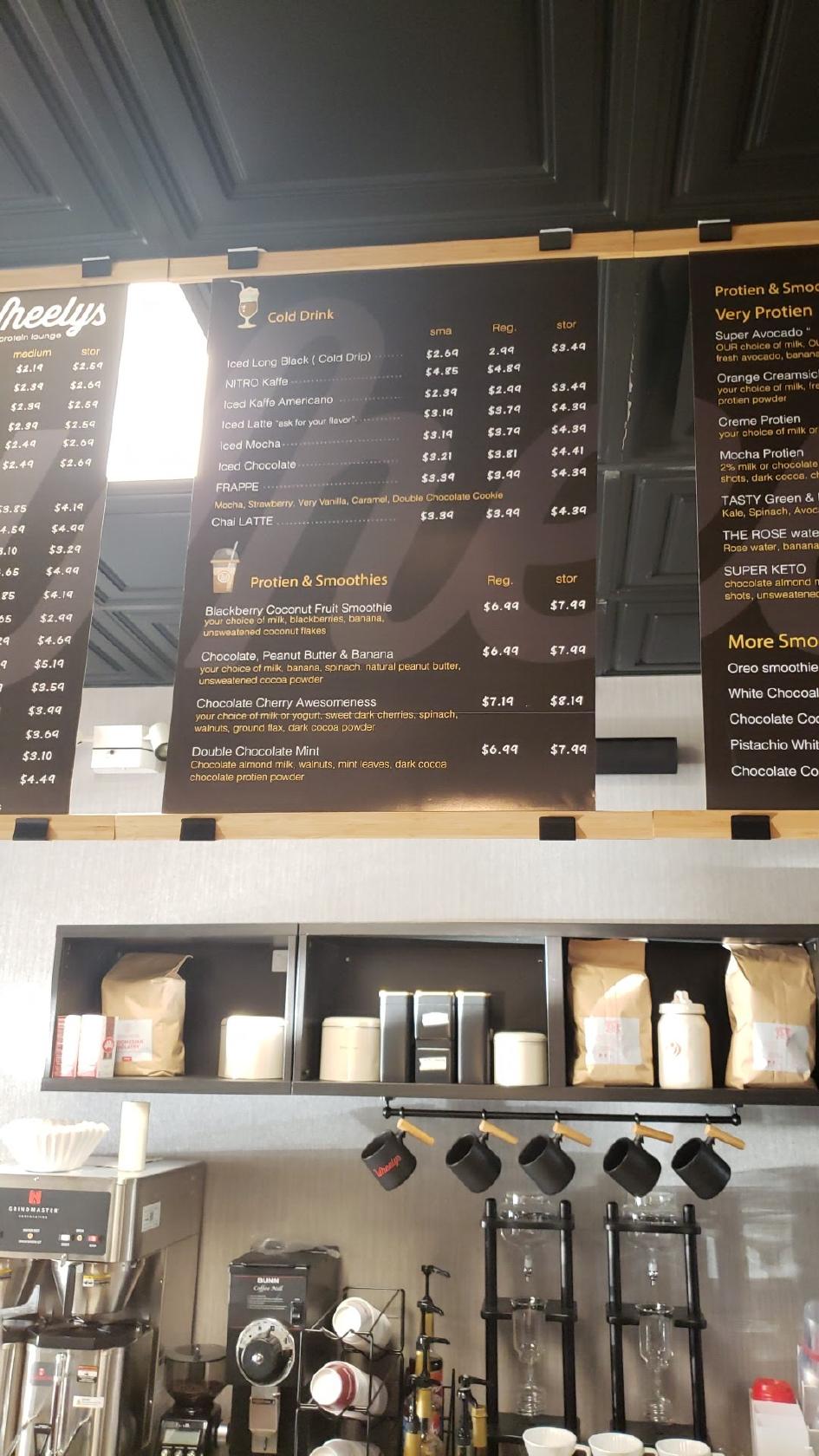Menu at Wheelys Coffee Lounge pub & bar, La Grange