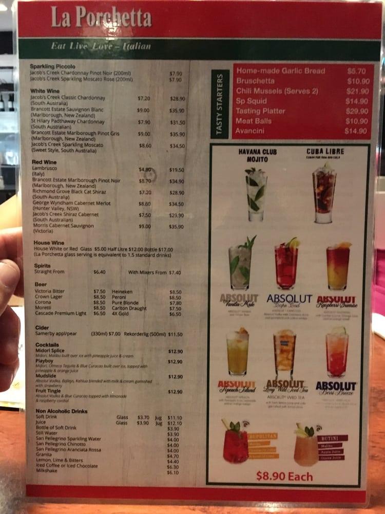 Menu at La Porchetta Broadbeach pizzeria, Broadbeach, The Phoenician ...