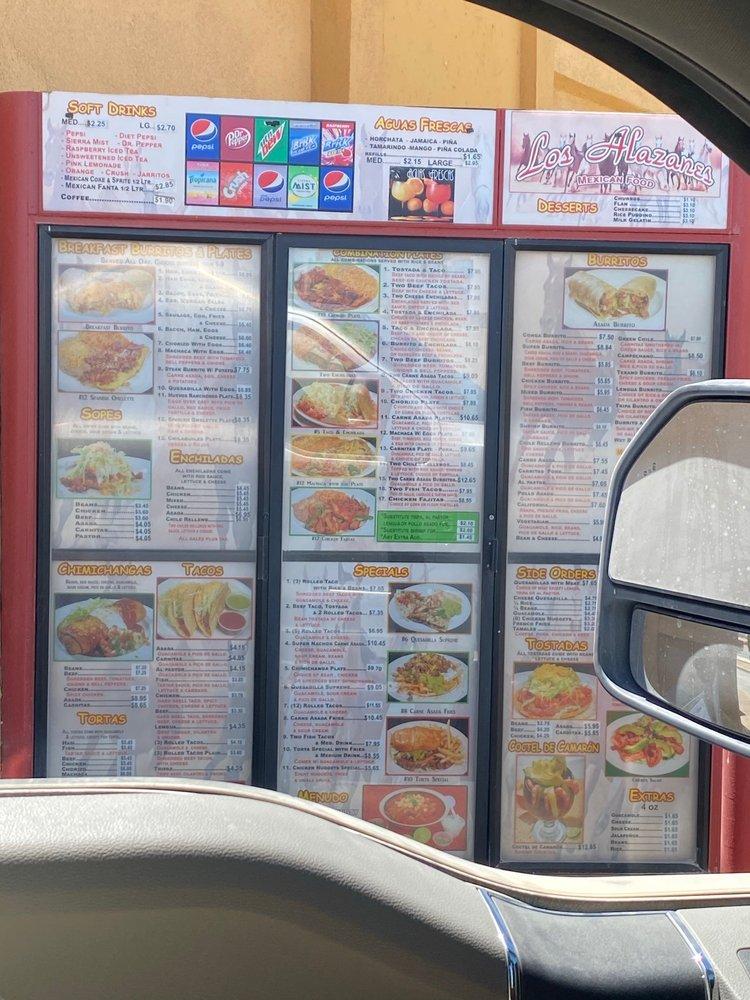 Menu at Los Alazanes Mexican Food restaurant, Barstow