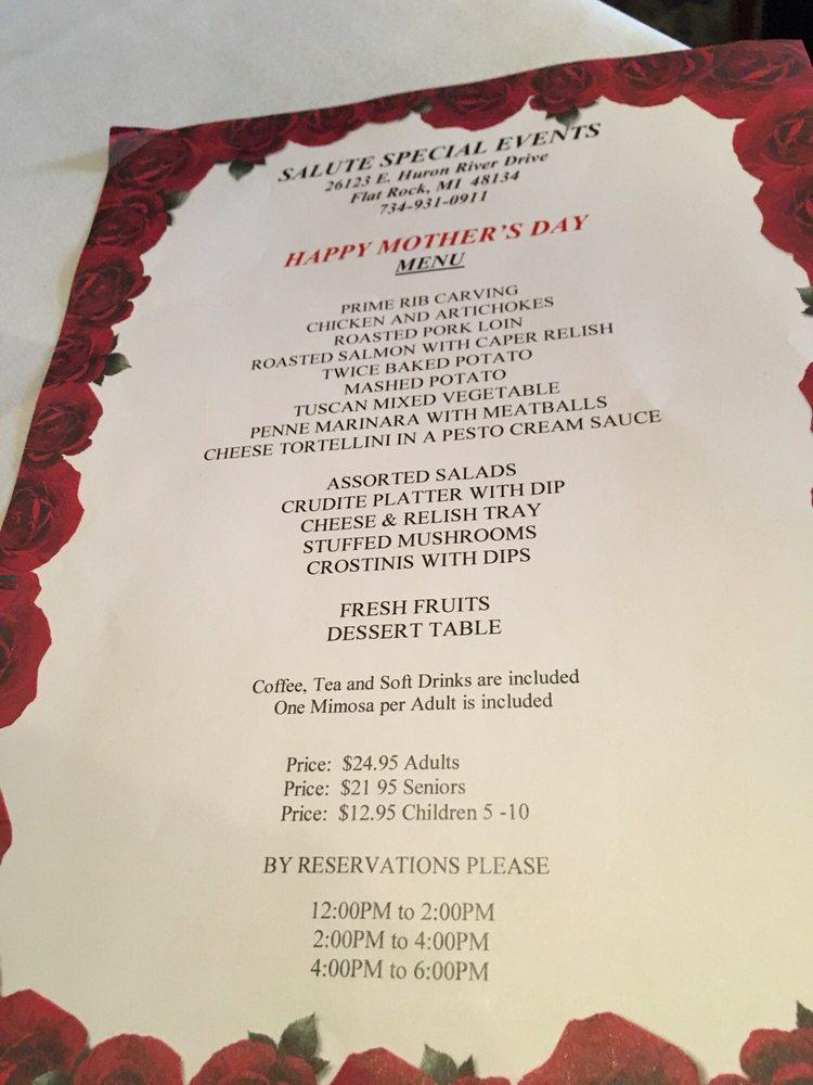 Menu at Salute Special Events/ The Roc Restaurant & Wine Bar, Flat Rock