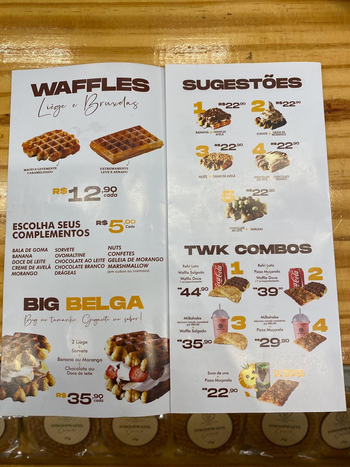 Menu at The Waffle King Fortaleza restaurant, Fortaleza