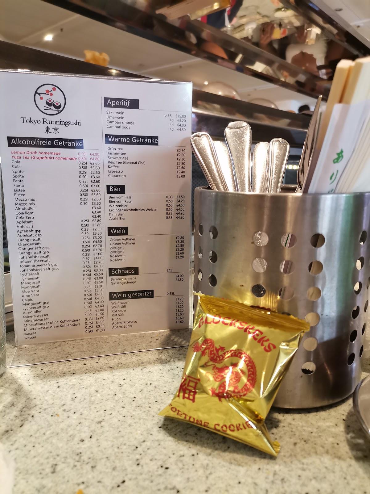 Speisekarte von Tokyo Running Sushi restaurant, Bregenz