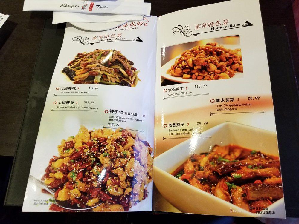 Menu at Chengdu Taste restaurant, Alhambra