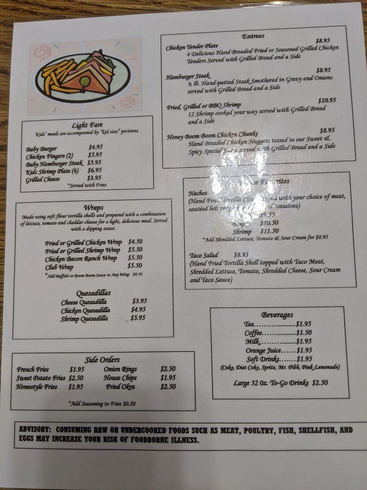 Menu at The Cafe On Cotton, Millen