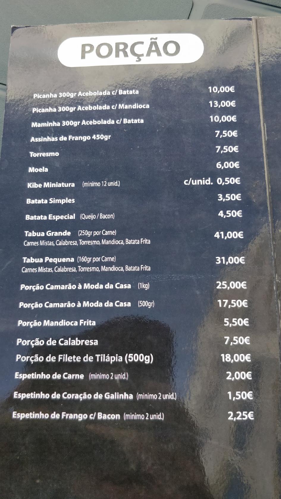 Menu at Pimenta Doce - Restaurante e Petiscaria, Carregado
