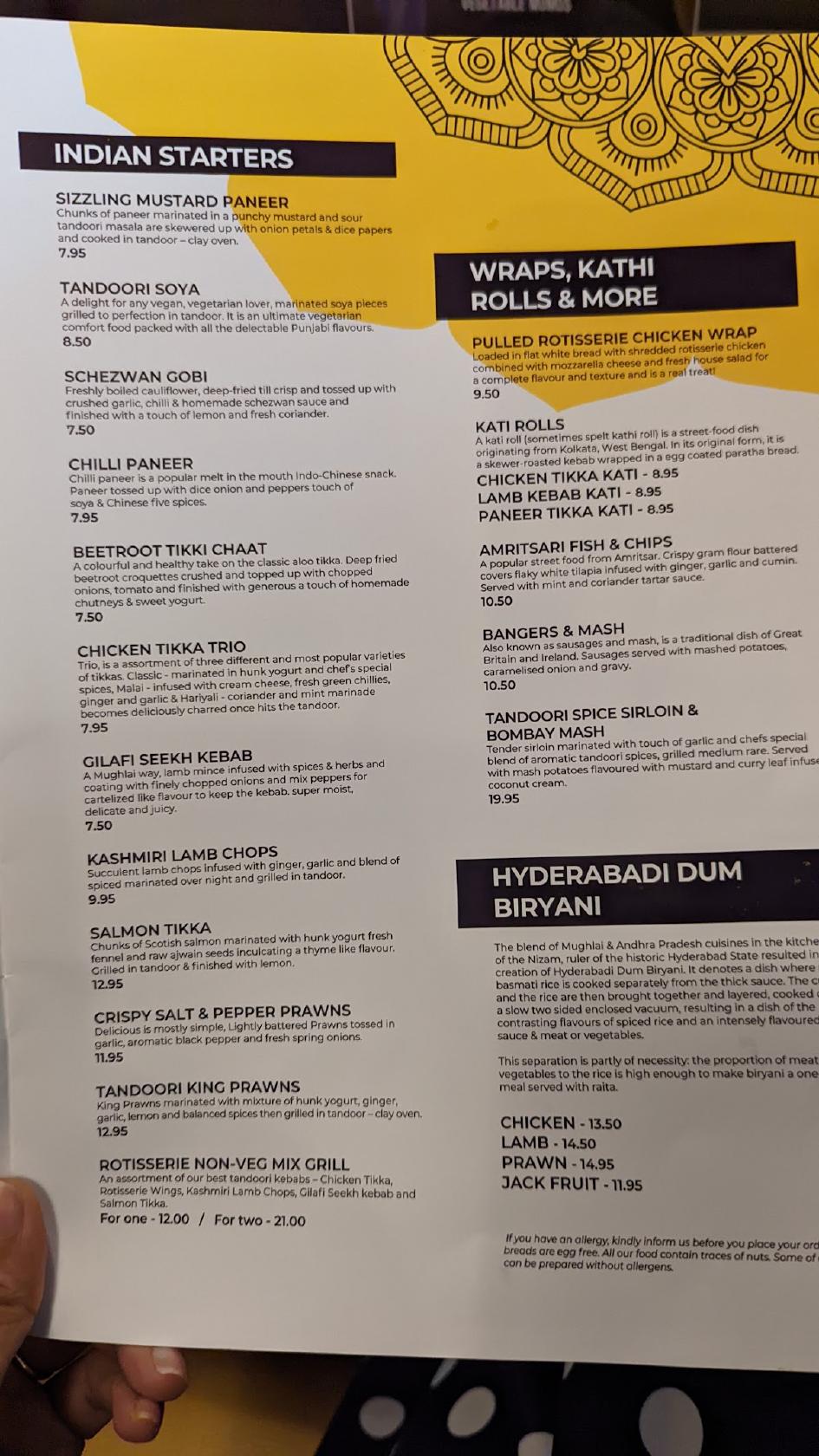 Menu at Roti Corner Bar Restaurant & Shisha Lounge, Camberley