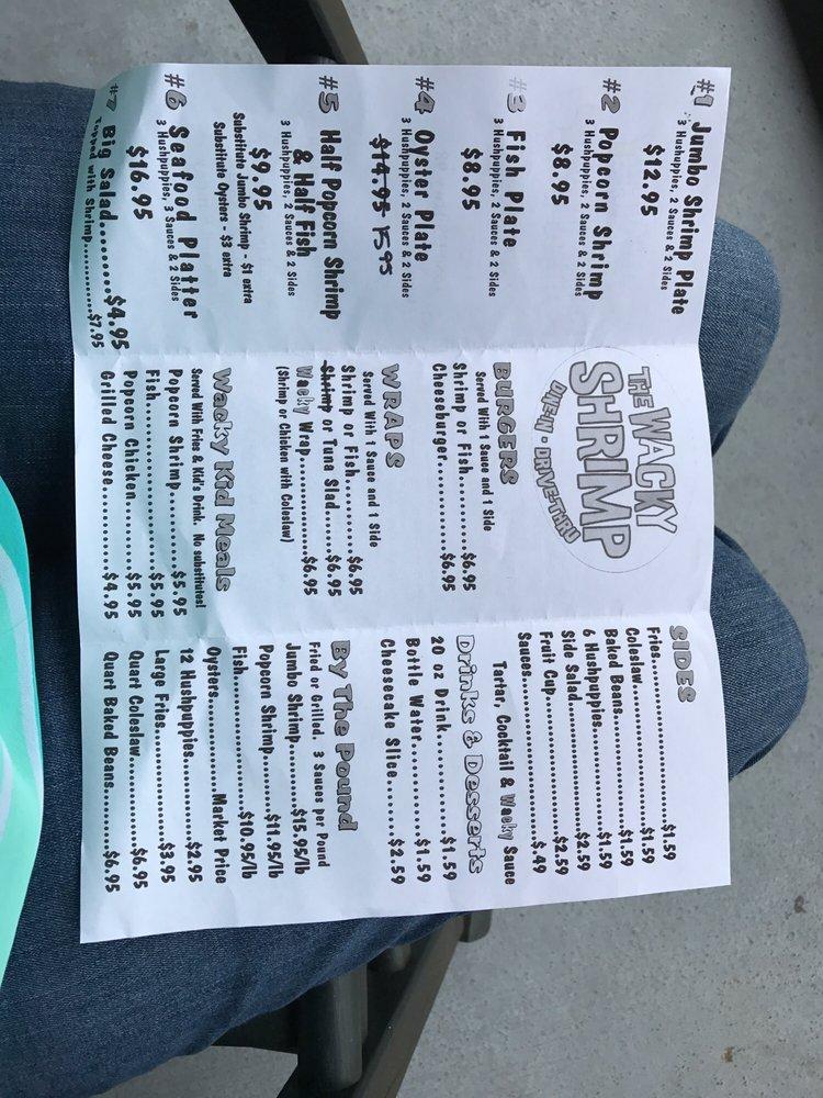 Menu at The Wacky Shrimp fast food, Daphne