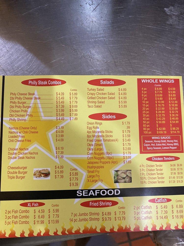 Menu at 2 star Jr restaurant, Memphis