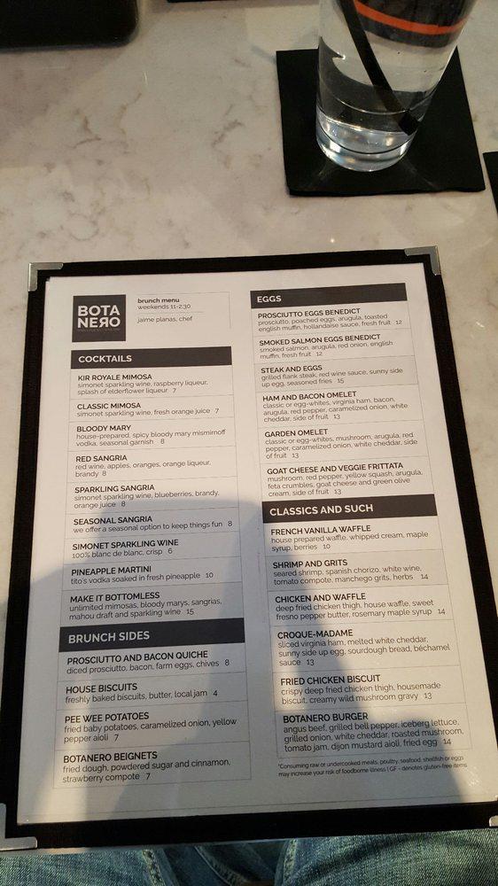 Carta de Botanero Restaurant, Rockville