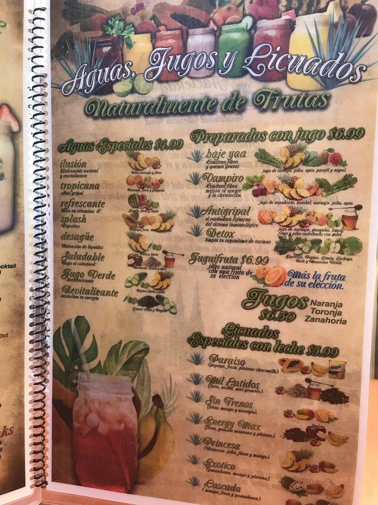 Menu at Hacienda Arandas restaurant, Laredo, 530 S Zapata Hwy