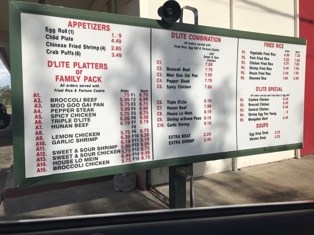 Menu at Wok D-Lite restaurant, Orange