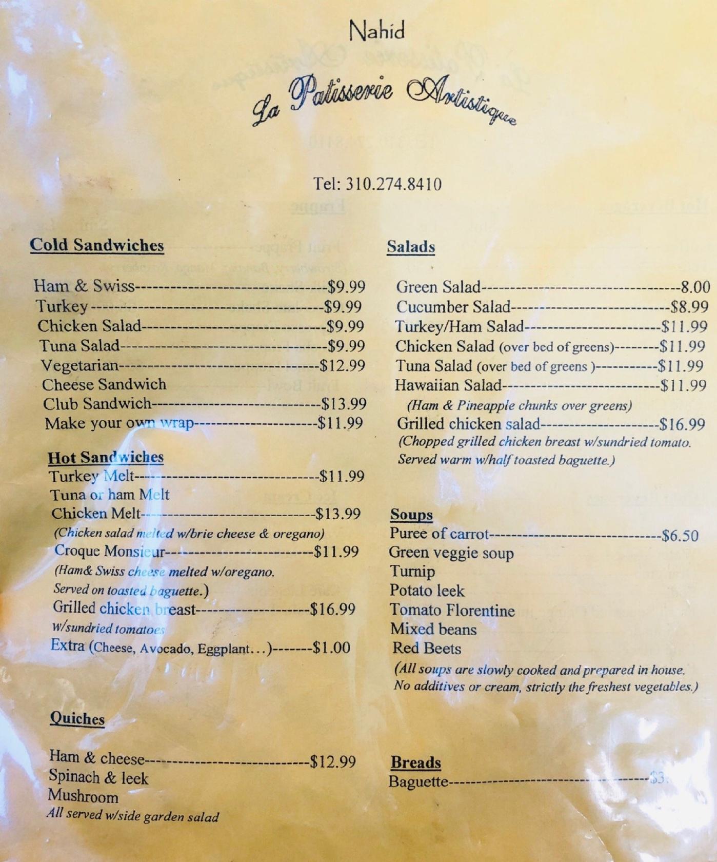 La Patisserie Menu | La Patisserie Cyril Lignac – MRDHN