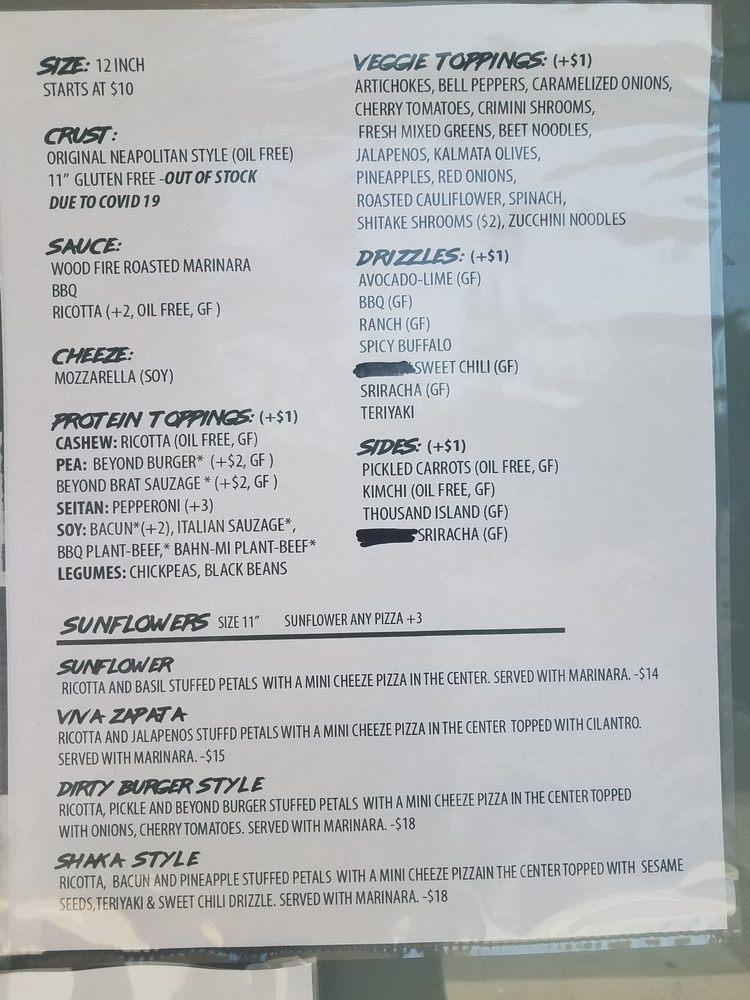 Menu at PIZZA RIOT pizzeria, Chico, 206 Walnut St Suite A