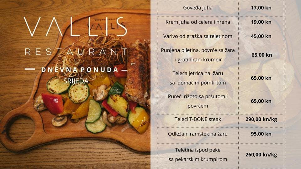 Menu da Restoran "Vallis" ristorante, Sesvete