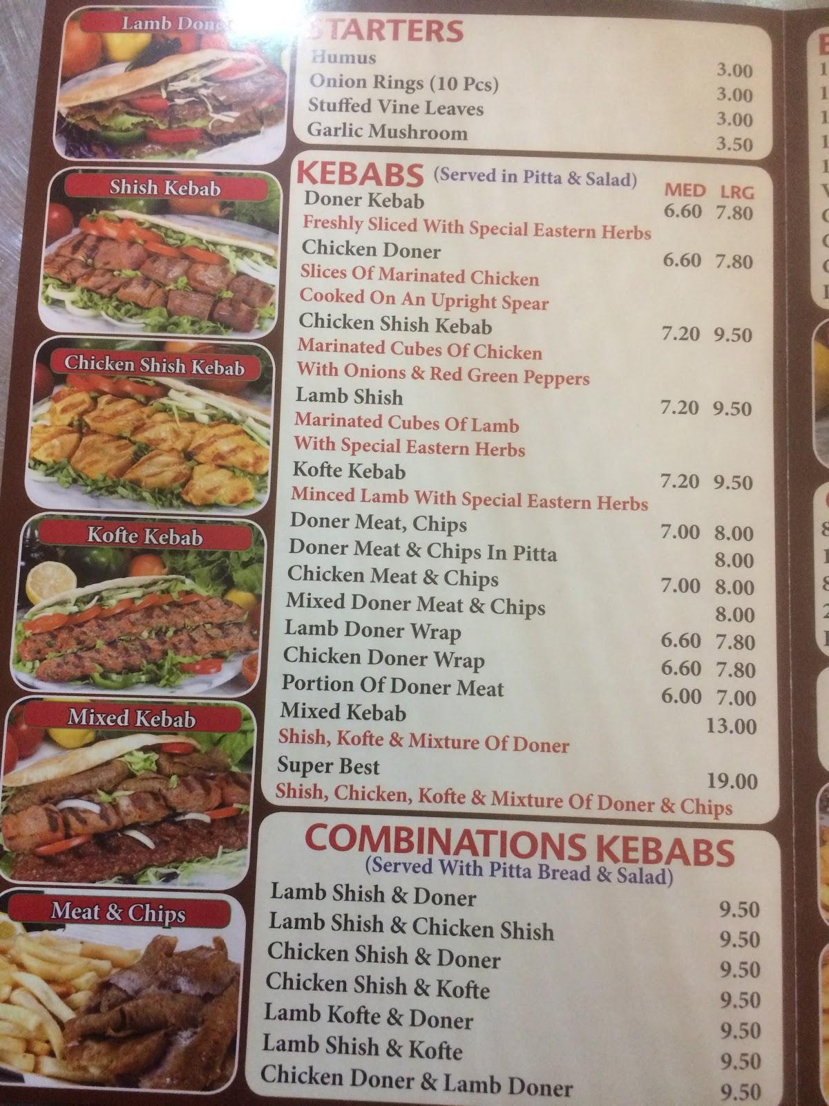 Menu at The Best Kebab fast food, Royal Tunbridge Wells