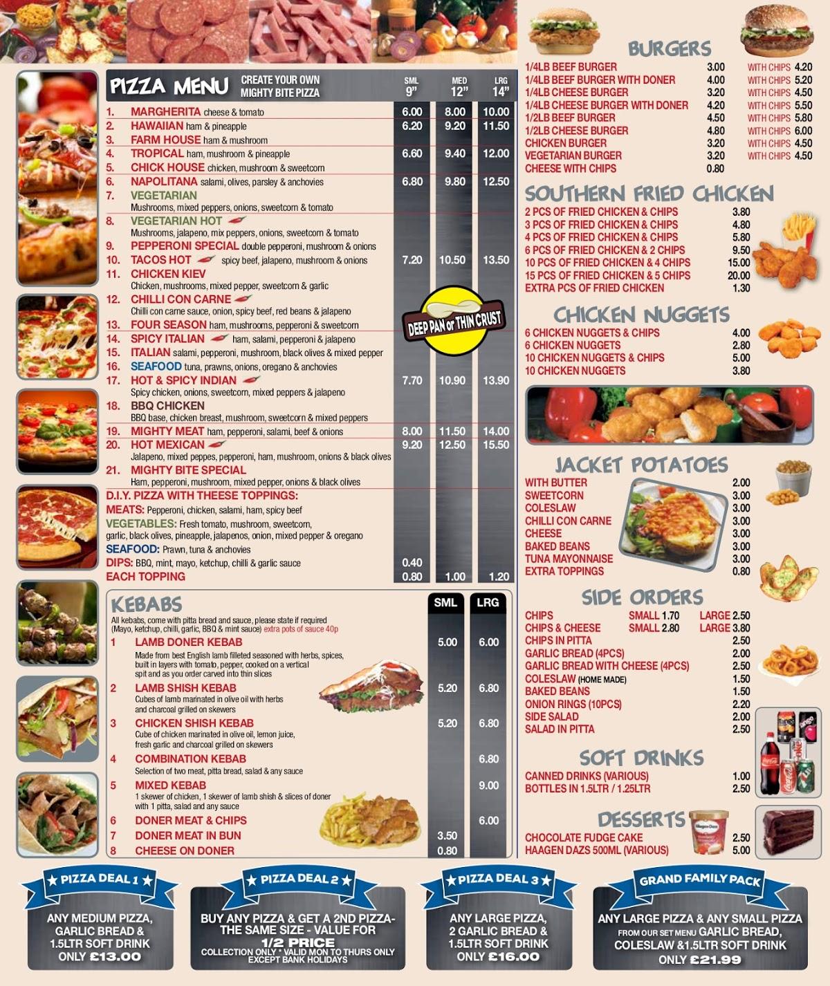 Menu at Mighty Bite fast food, Tring