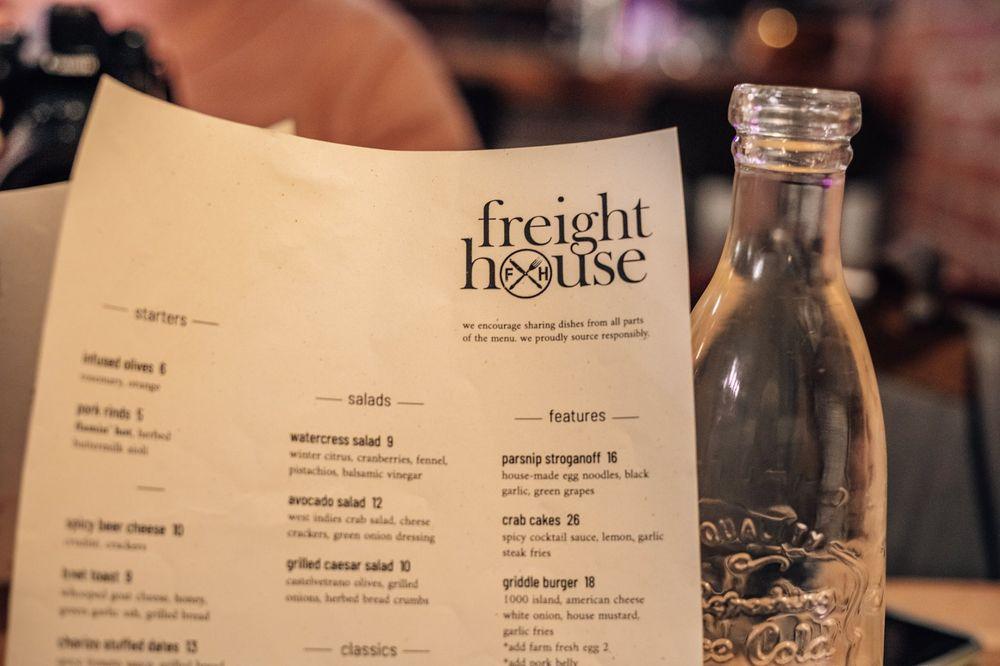 Menu at the freight house pub & bar, Paducah