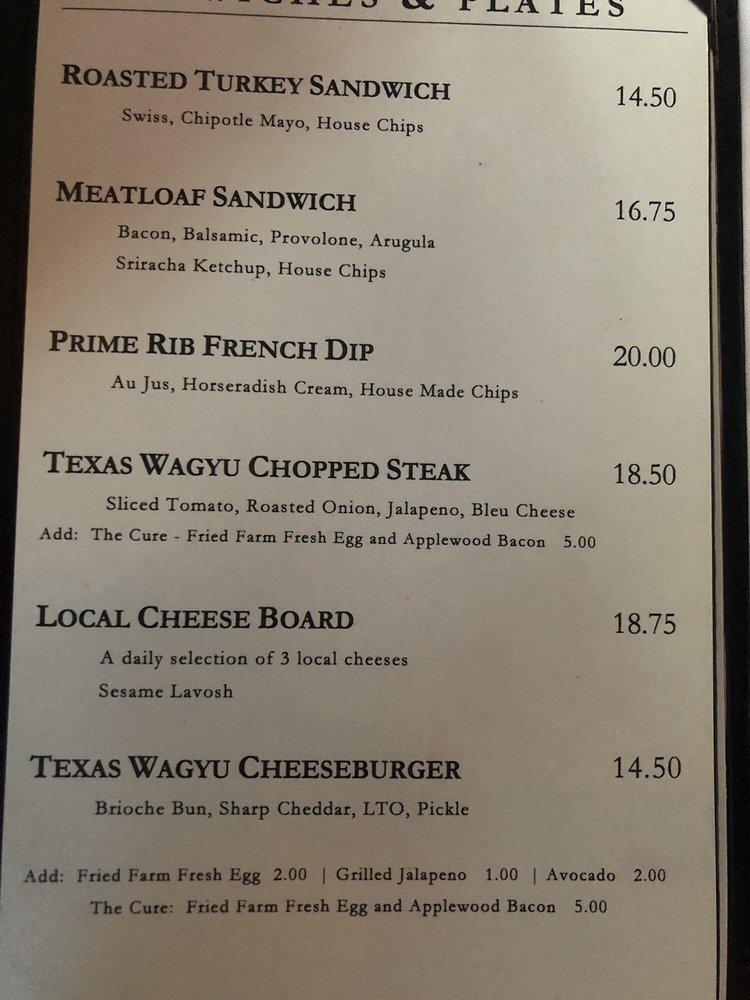 Menu at Al Biernat's steakhouse, Dallas
